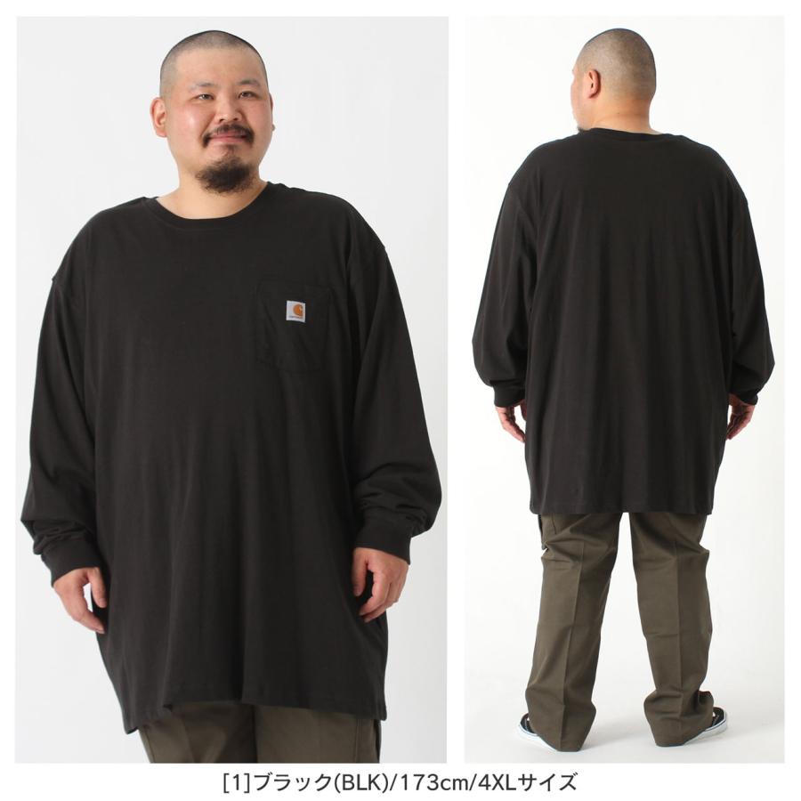 カーハート Tシャツ メンズ 長袖 ヘビーウェイト クルーネック ポケット付き K126 3XL/4XL Carhartt ロンT 4L 5L 【COP】 : carhartt-k126 ...