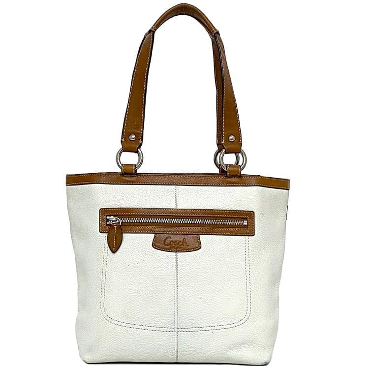 コーチ トートバッグ ec-22208 ホワイト ブラウン F14683 シンプル PVC レザー 中古 COACH : フリマハイクラス - 通販 - Yahoo!ショッピング