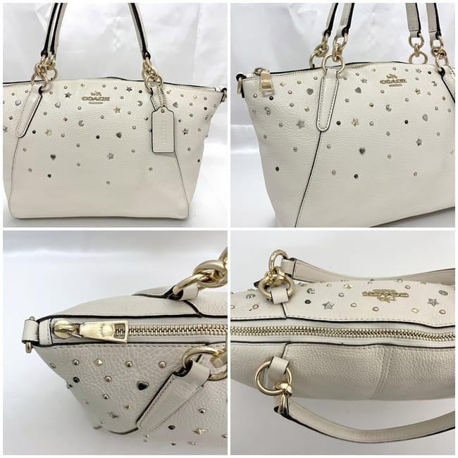 COACH コーチ トートバッグ ec-23177 ホワイト F22321 美品 レザー スタッズ 中古 星 マルチカラー : フリマハイクラス - 通販 - Yahoo!ショッピング