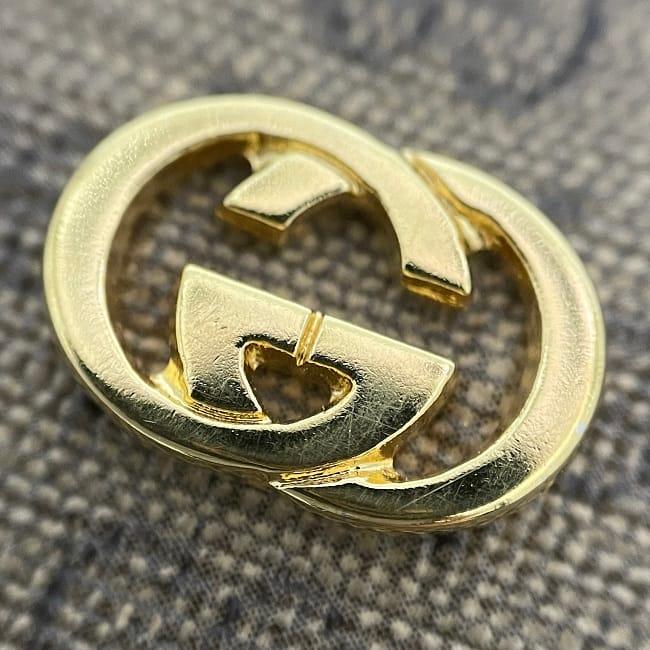 GUCCI（グッチ） 二つ折り 長財布 がま口 ec-23583 ベージュ キャメルブラウン インターロッキング 035 184 : フリマ ...