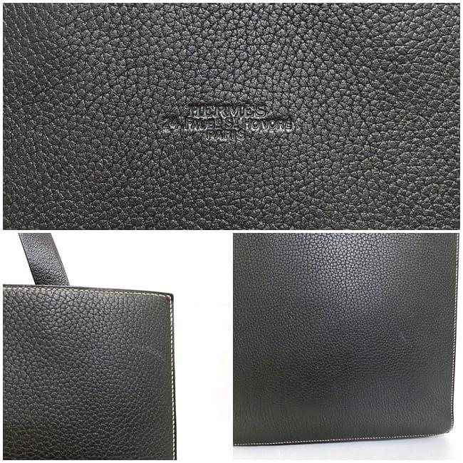 HERMES エルメス トートバッグ ルーシー GM ブラック f-20525 美品 縦長 レザー 中古 C刻印 HERMES : フリマハイ ...