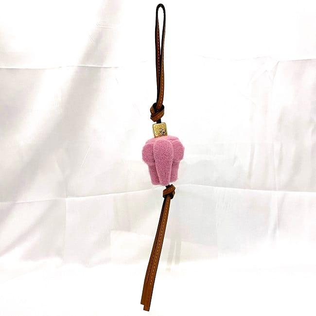 LOEWE（ロエベ） エレファント バッグチャーム ピンク ブラウン