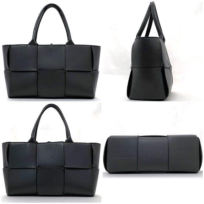 BOTTEGA VENETA ボッテガヴェネタ トートバッグ アルコトート f-23650 ブラック マキシイントレチャート 652867 スモール : フリマハイクラス - 通販 ...