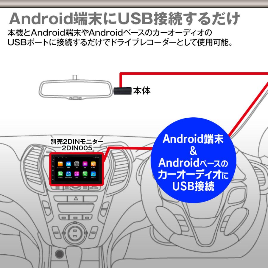 Android端末 Android オーディオデッキ 増設カメラ ドライブレコーダー カメラ Full HD 高画質 車内設置 12V 2DIN005 : 2din-cam01 ...