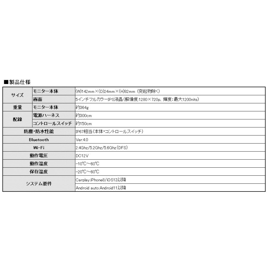 MAXWIN バイク用 ディスプレイオーディオ 防水 5インチスマートモニター 日本の屋外使用対応 DFS搭載 M2S-Lite : Future-Innovation - 通販 ...