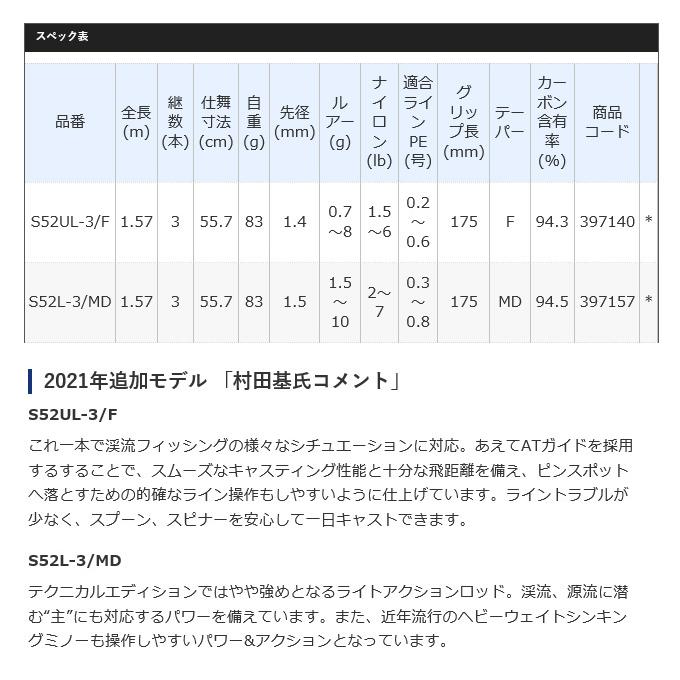 シマノ ワールドシャウラ テクニカルエディション S52UL-3/F (2021年追加モデル/トラウトロッド) /(5) : つり具のマルニシYahoo!ショップ - 通販 - Yahoo ...