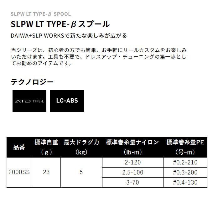 DAIWA（ダイワ） SLP WORKS SLPW LT TYPE-βスプール (カスタムスプール) リールカスタムパーツ/替えスプール ...