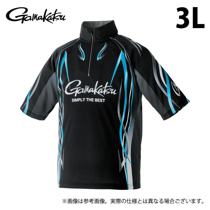 Gamakatsu 【取り寄せ商品】 がまかつ GM3735 (3L／ブラック×ブルー) 2WAYプリントジップシャツ (フィッシングウェア・鮎用品) /Gamakatsu /2024年鮎 ...