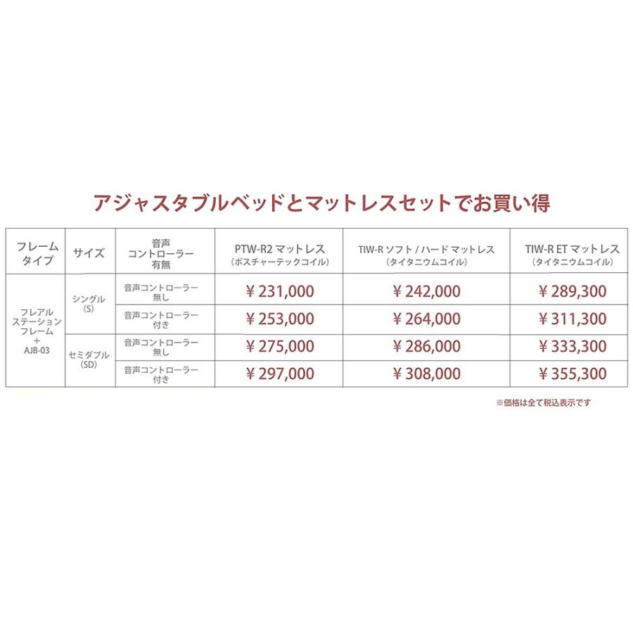 Sealy 【アジャスタブルベッド＋マットレス特別セット】電動ベッド シーリー フレアルAJB-03+TIW-R (ソフト/ハード) セット 2サイズ対応 (S/SD) 開梱設置送料無料 ...