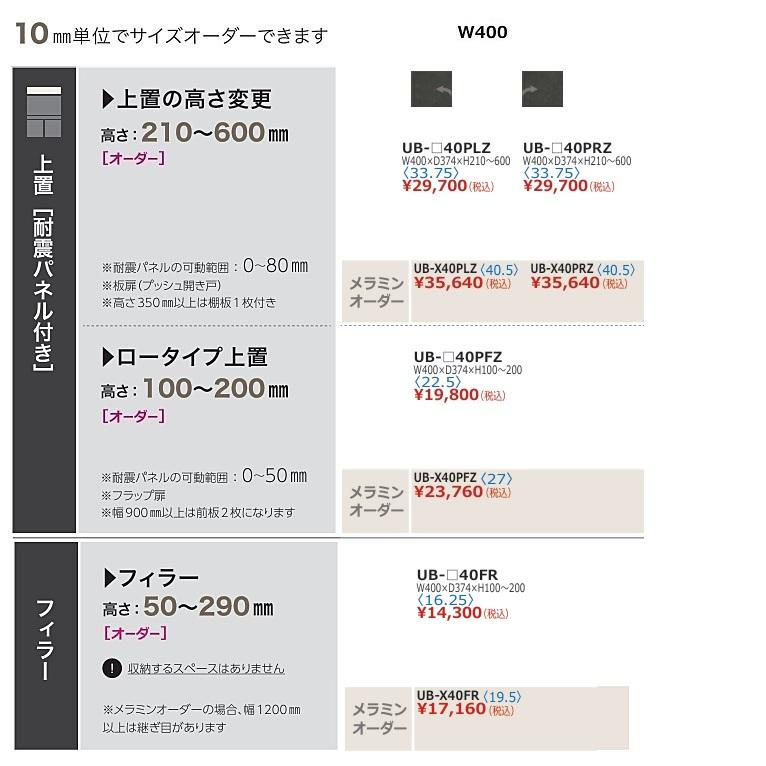 綾野製作所 [送料無料]綾野製作所 40フィラー アンジュール UB-40FR 前板：サンドブラック オーダー13色対応/メラミンオーダー60 ...