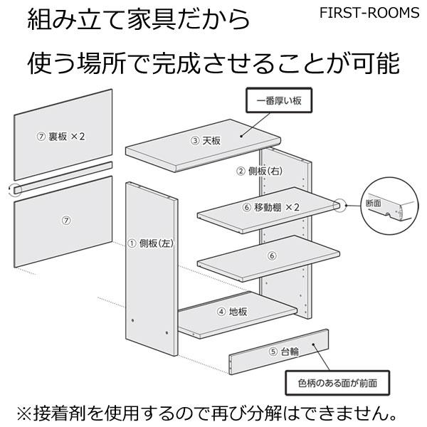 本棚・書棚・扉付 オーダーメイド 幅45〜59 奥行き25（A4短辺） 高さ70cm(棚板1.7cm厚標準 : 組み立て家具のファーストルームズ - 通販 - Yahoo!ショッピング