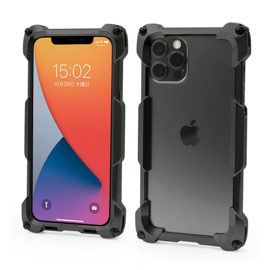 FACTRON 超々ジュラルミン削り出しバンパー Quattro for iPhone12Pro HD SC Black on Black FA-M-1036 : fa-m-1036 ...