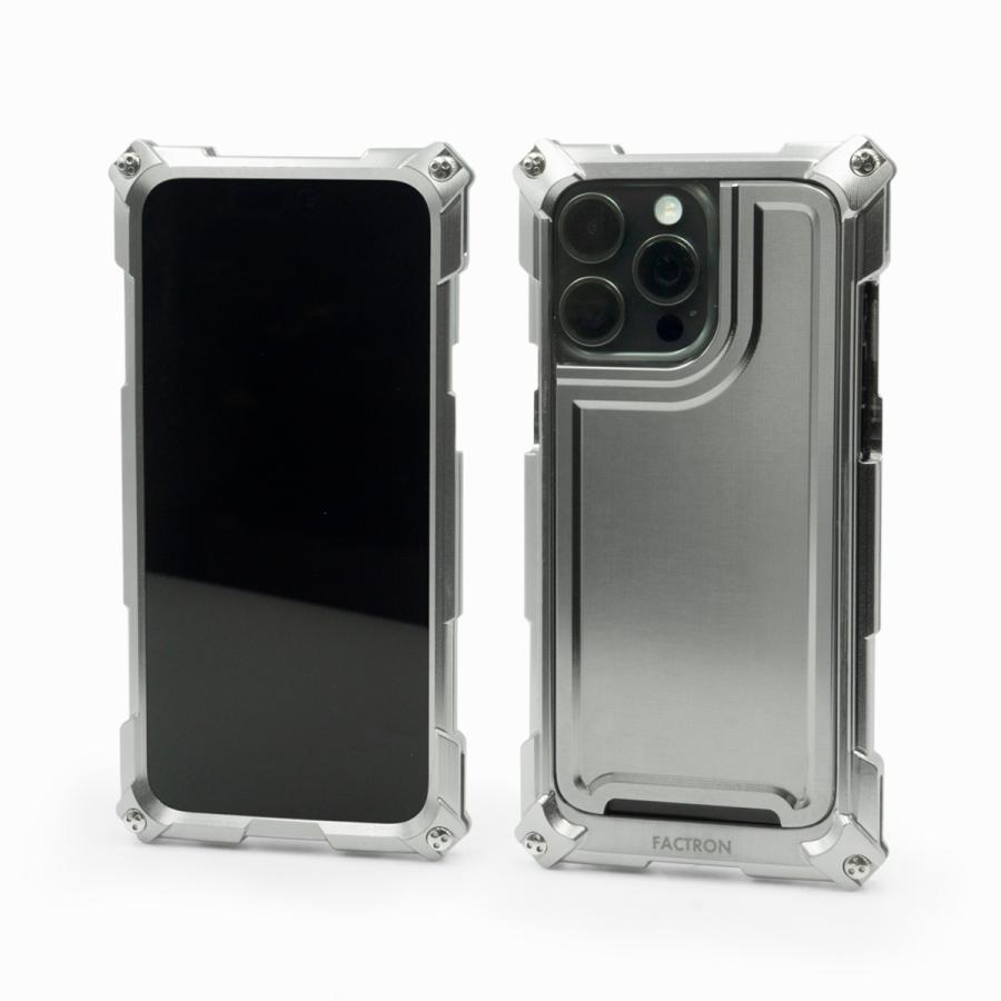 FACTRON iPhone15Pro等6.1インチ用ジャケット 超々ジュラルミン削り出しバンパー+取り外せるバックパネル Quattro BP for iPhone HD 6.1 ...