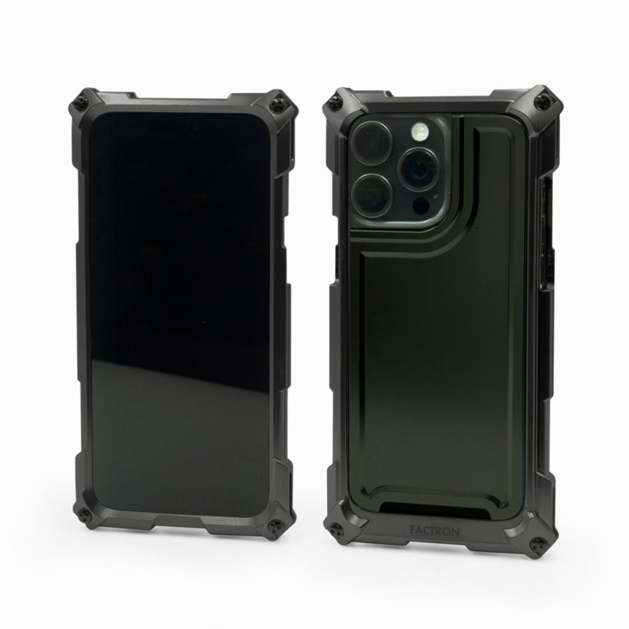 FACTRON iPhone15Pro等6.1インチ用ジャケット 超々ジュラルミン削り出しバンパー+取り外せるバックパネル Quattro BP for iPhone HD 6.1 ...
