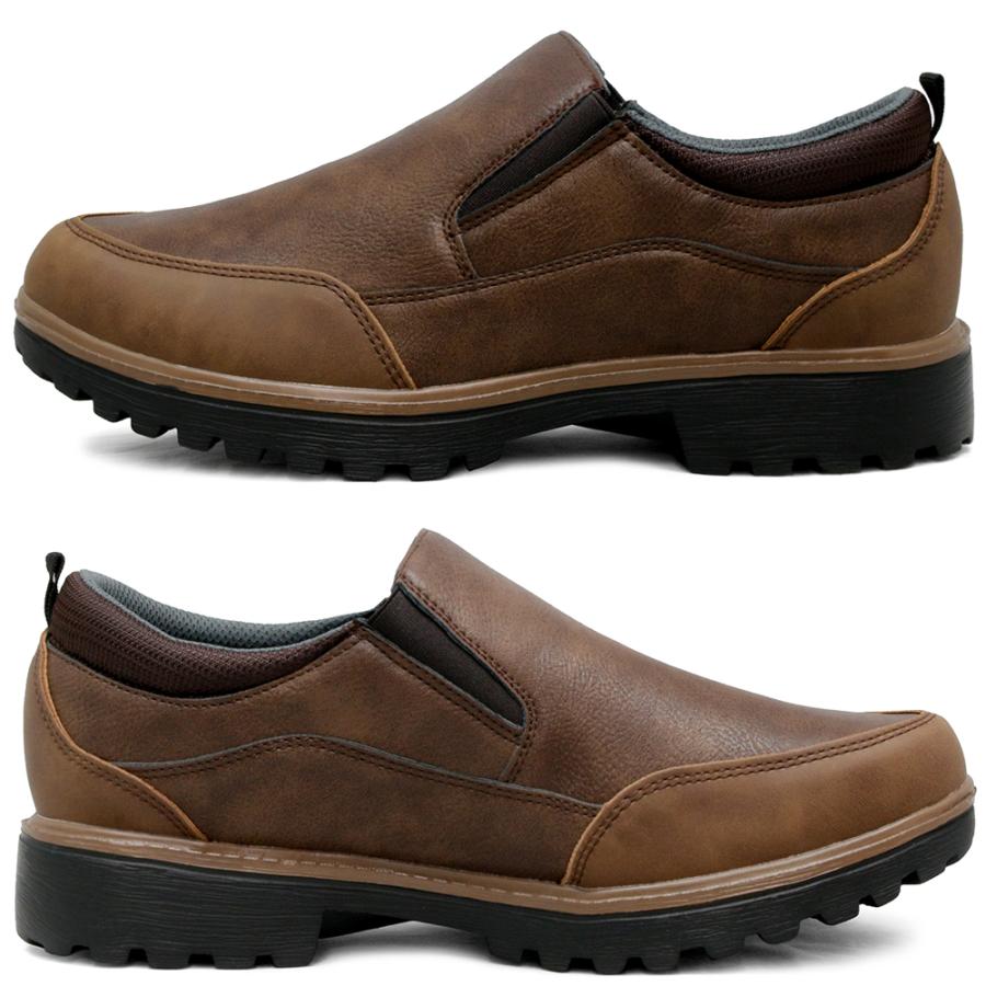 EDWIN エドウィン 靴 スリッポン メンズ シューズ 防水 カジュアルシューズ 超軽量 幅広 3E PUレザー 革靴 衝撃吸収ソール おしゃれ 紐なし靴 edm544 : 守足雑貨ヤフー店 ...
