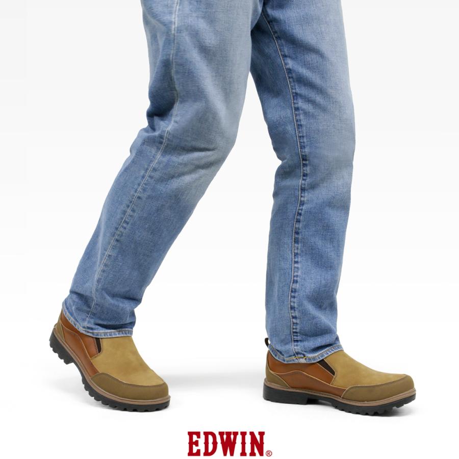 EDWIN エドウィン 靴 スリッポン メンズ シューズ 防水 カジュアルシューズ 超軽量 幅広 3E PUレザー 革靴 衝撃吸収ソール おしゃれ 紐なし靴 edm544 : 守足雑貨ヤフー店 ...