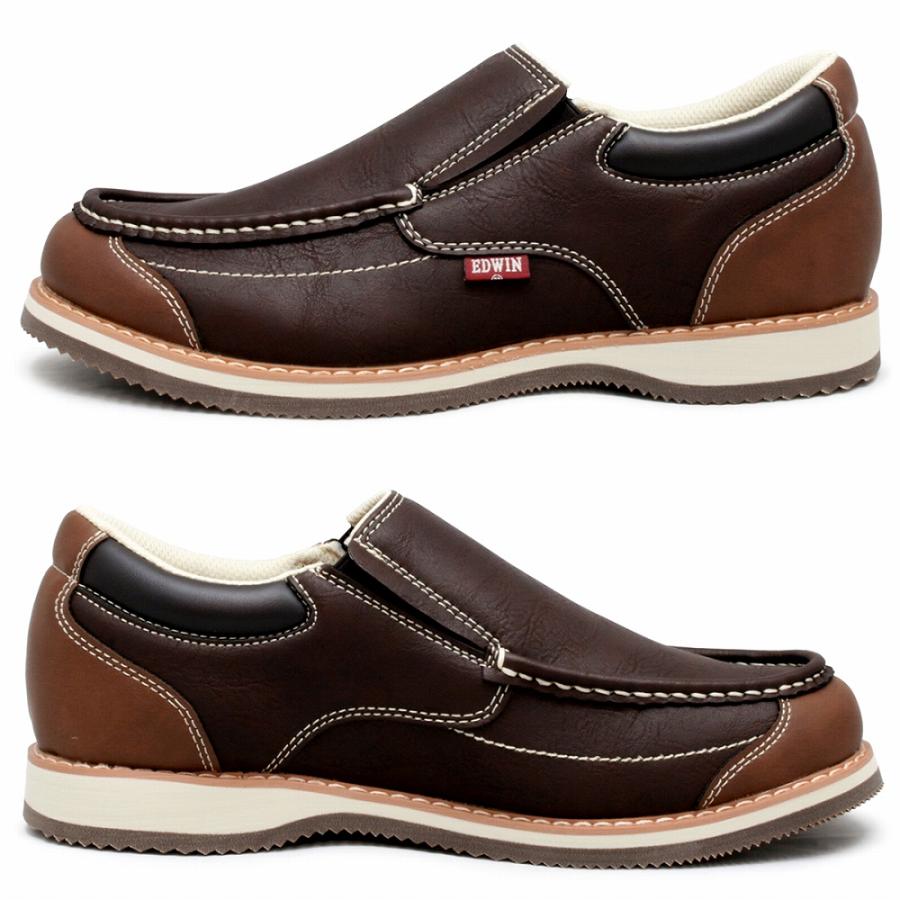 EDWIN エドウィン 靴 メンズシューズ スリッポン ローファー PUレザー 革靴 スニーカー 軽量 柔らかい 上質素材 おしゃれ 紐なし靴 edm9808｜正規販売店 : 守足雑貨ヤフー店 ...