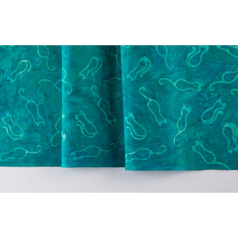 TT-4283 ネコのバティック ブルーグリーン コットンプリント生地 : FairyCottonY!Store - 通販 - Yahoo!ショッピング