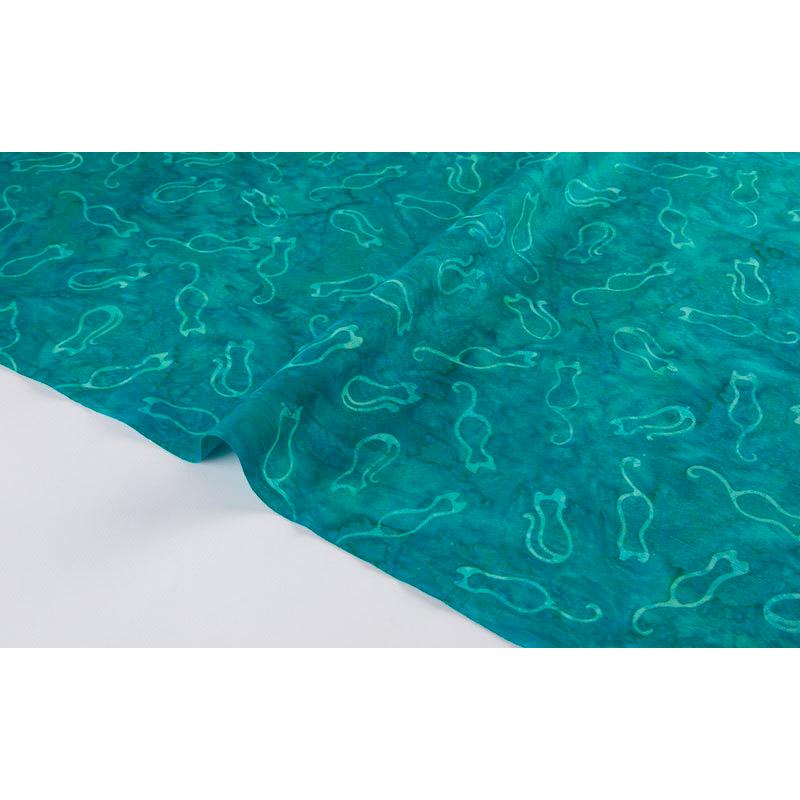 TT-4283 ネコのバティック ブルーグリーン コットンプリント生地 : FairyCottonY!Store - 通販 - Yahoo!ショッピング