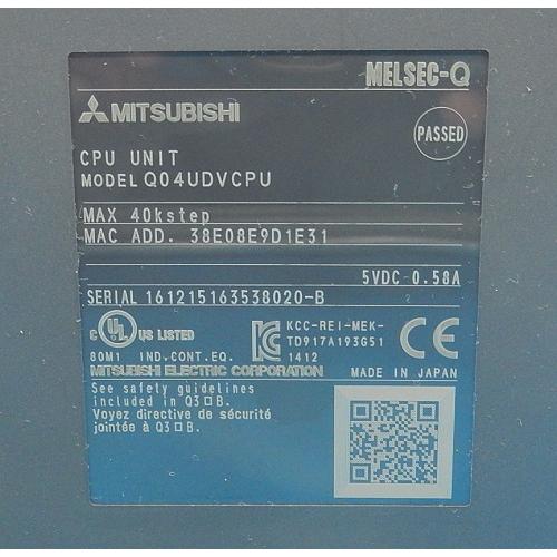 Q04UDVCPU CPUユニット 三菱電機 ランクB中古品 : FA機器のワイデン ヤフー店 - 通販 - Yahoo!ショッピング