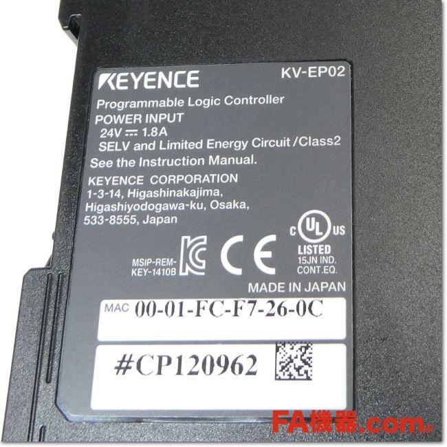KEYENCE KV-EP02 EtherNet/IP 対応通信ユニット : FA機器.comYahoo!店 - 通販 - Yahoo!ショッピング