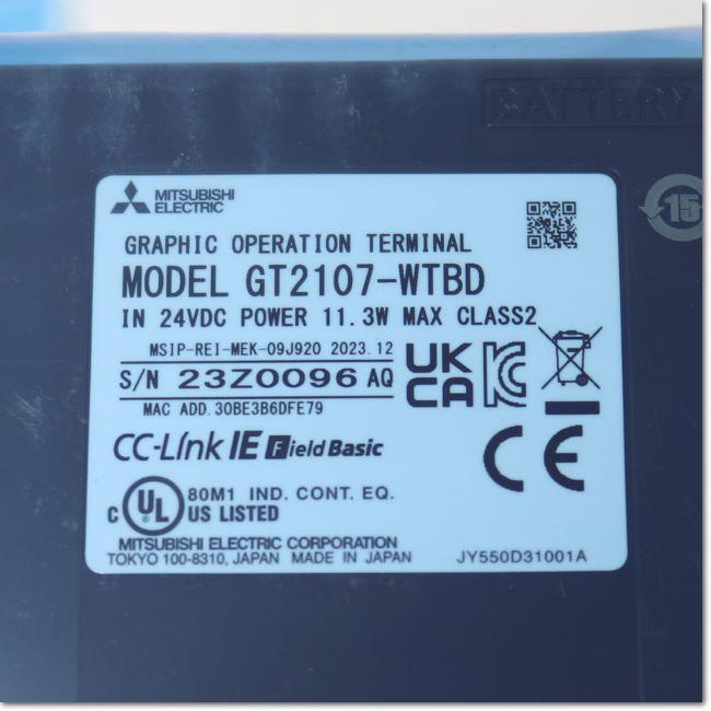 三菱電機 GT2107-WTBD GOT本体 7型ワイド TFTカラー液晶 DC24V : FA機器.comYahoo!店 - 通販 ...