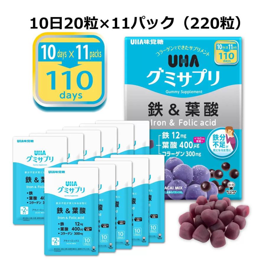 UHAグミサプリ UHA グミサプリ 鉄＆葉酸 220 粒 UHA味覚糖 コストコ : ファミリーデポ - 通販 - Yahoo!ショッピング