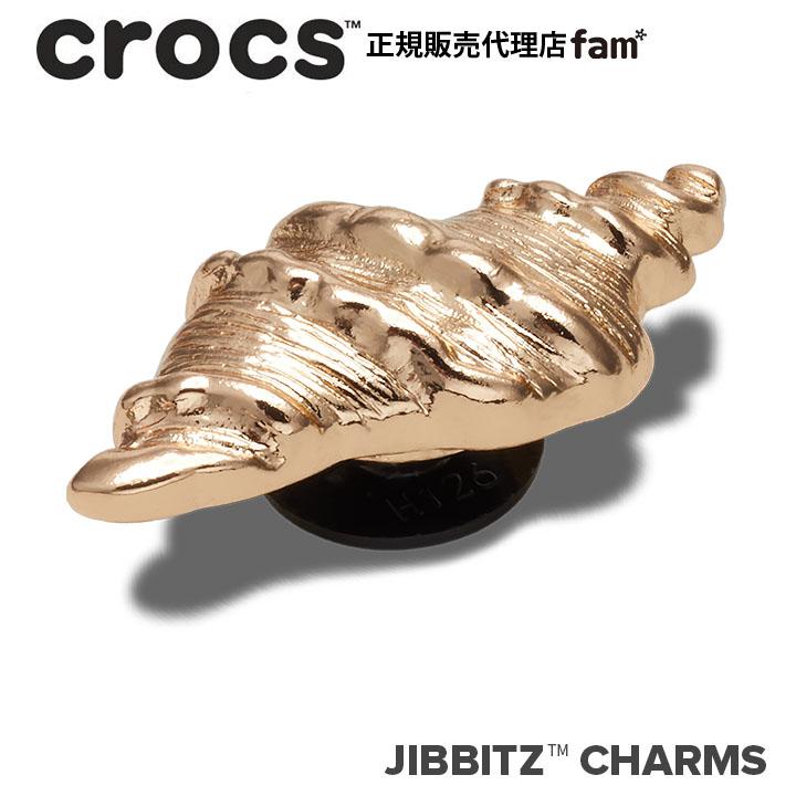 ジビッツ クロックス crocs【アクセサリー jibbitz ジビッツ】ELEVATE1 //Gold Sea Shell/ゴールド シー ...
