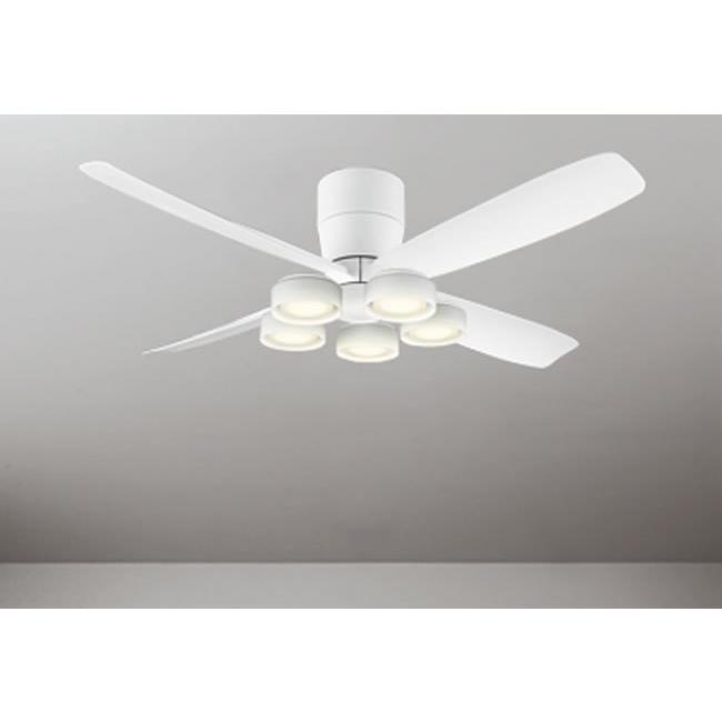 ODELIC 即日発送 長期保証 高演色LED [R15]薄型 軽量 LED 5灯 DCモーター 大風量 オーデリック ホワイト シーリングファン ライト OCB-040 : シーリングファン ...