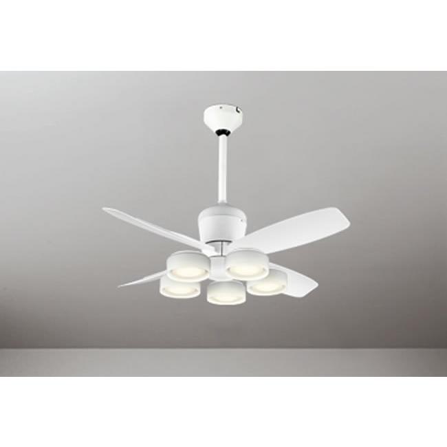 即日発送 長期保証 高演色LED [R15]軽量 LED 5灯 DCモーター 大風量 吹き抜け 傾斜天井 オーデリック ホワイト シーリングファン ライト OCB-223 : ocb223 ...