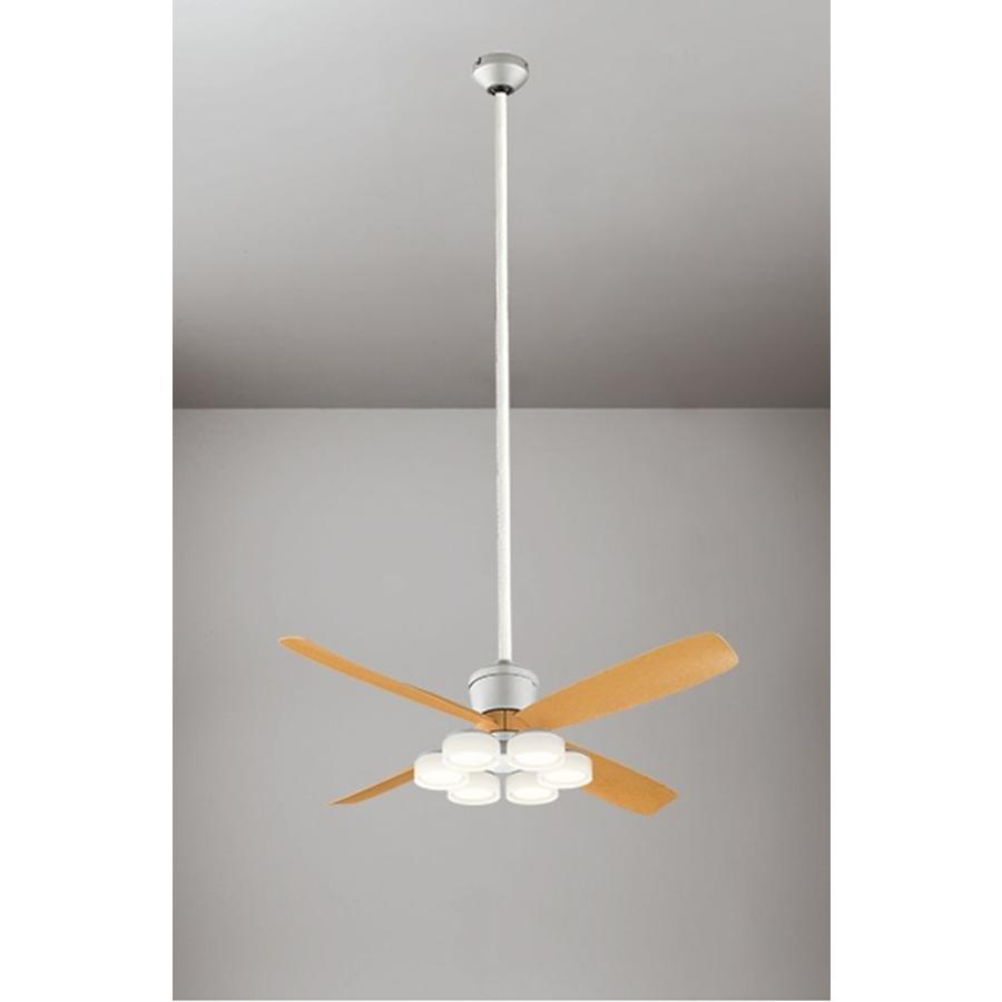 ODELIC 長期保証 高演色LED [R15]LED 6灯 明るさ8畳 DCモーター 大風量 吹き抜け 傾斜天井 オーデリック シーリングファン ライト OCB-280 : シーリングファン ...