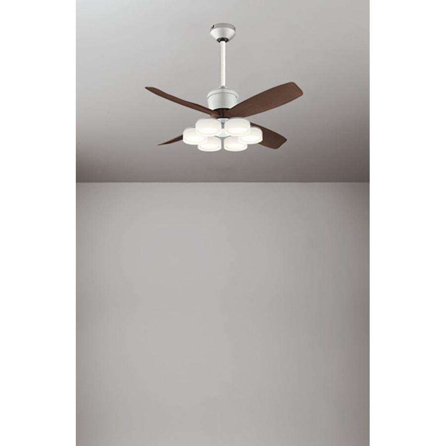 即日発送 長期保証 高演色LED [R15]軽量 LED 6灯 明るさ8畳 DCモーター 大風量 吹き抜け 傾斜天井 オーデリック シーリングファン ライト OCB-312 : ocb312 ...