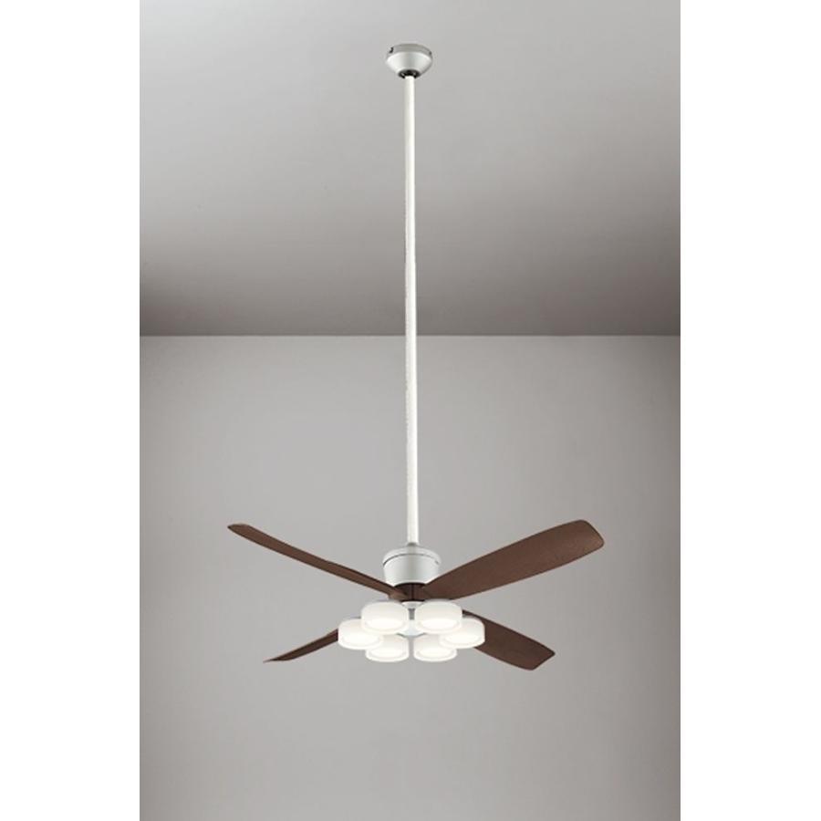 ODELIC 長期保証 高演色LED [R15]LED 6灯 明るさ8畳 DCモーター 大風量 吹き抜け 傾斜天井 オーデリック シーリングファン ライト OCB-322 : シーリングファン ...