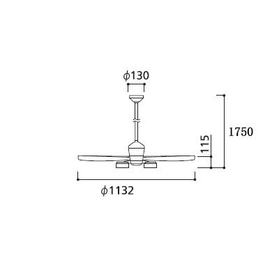 長期保証 高演色LED [R15]LED 6灯 明るさ8畳 DCモーター 大風量 吹き抜け 傾斜天井 オーデリック シーリングファン ライト OCB-322 :OCB322:シーリングファン ...