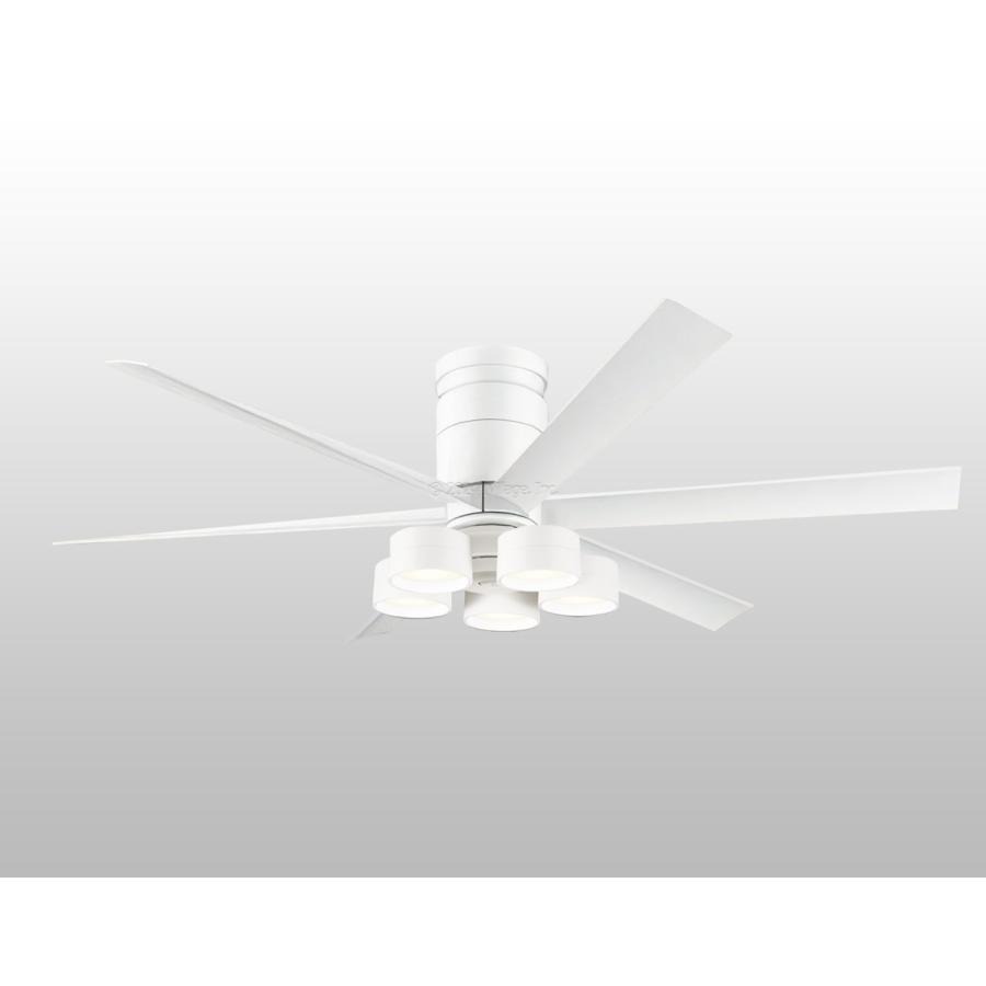 即日発送 長期保証 高演色LED [R15] 薄型 軽量 LED 5灯 明るさ8畳 調光・光色切替 DCモーター 大風量 オーデリック ホワイト シーリングファン ライト OLB-290 ...