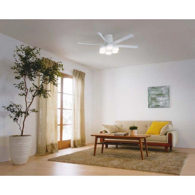 ODELIC 即日発送 長期保証 高演色LED [R15] 薄型 軽量 LED 5灯 明るさ8畳 調光・光色切替 DCモーター 大風量 オーデリック ホワイト シーリングファン ライト OLB ...