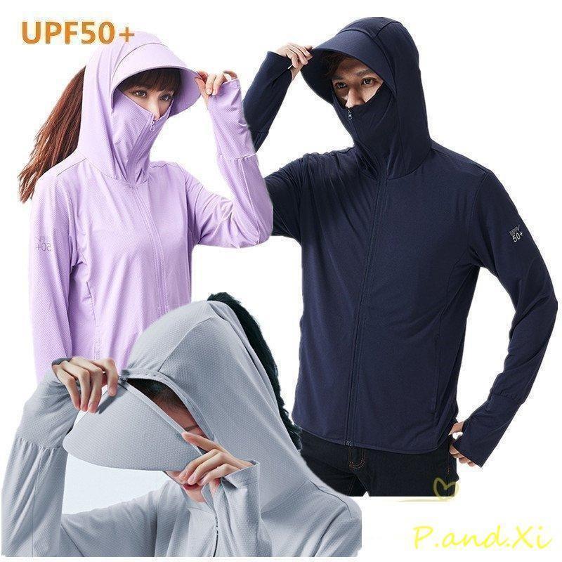 UVカットパーカー 紫外線カット ラッシュパーカー 2type 男女 抗菌 涼しい 指穴フード付き 吸水速乾 UPF50+ 冷感 薄手 水着 日焼け防止 オシャレ マスク : FanFun ...