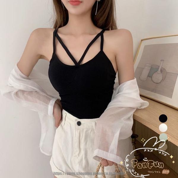 キャミソール インナー レディース カップ付 ブラキャミ ベアトップブラファンファン fanfun : FanFunストア - 通販 - Yahoo!ショッピング
