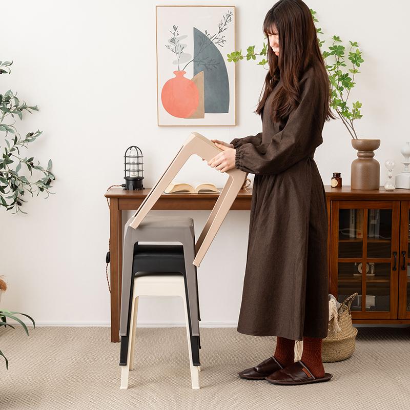 スタッキングスツール 6脚セット 座面高46cm 椅子 イス いす チェア おしゃれ シンプル 玄関 合皮 軽量 完成品 背もたれなし モダン ポイント利用 : FanRico 収納 寝具 ...