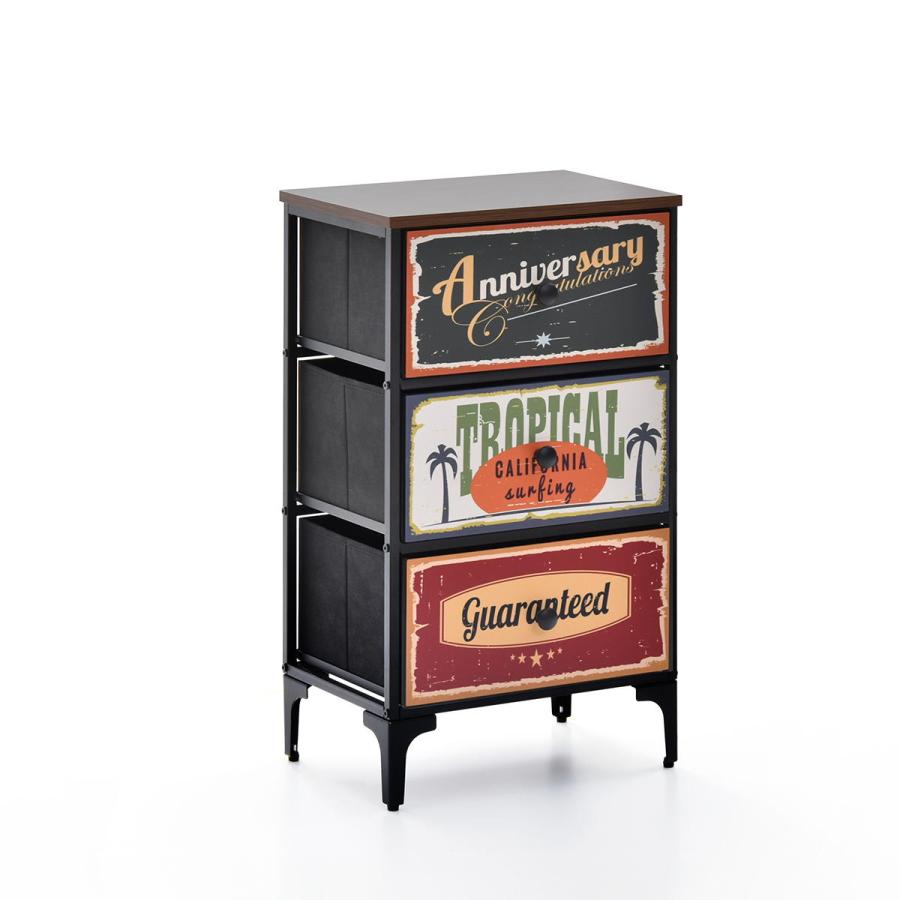 チェスト 3段 引き出し 奥行き30cm 収納ケース 衣装 ケース おしゃれ 木目 洋服 衣類 おもちゃ 収納 リビング リバーシブル ヴィンテージ 天板 アメリカン : bbf ...