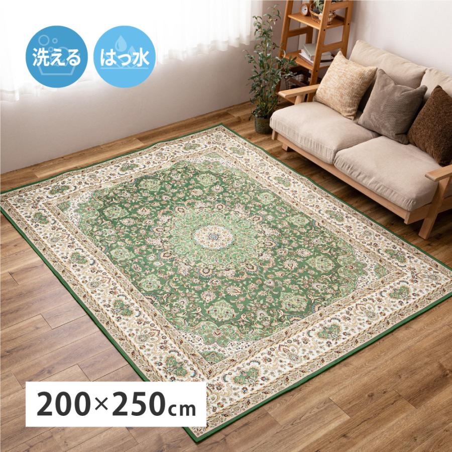 ラグ カーペット 絨毯 200×250cm 約 3.2畳 パレス 滑り止め 撥水 手洗い 床暖 ヴィンテージ アンティーク ウイルトン風 高級感 ポイント利用 : FanRico 収納 寝具 ...