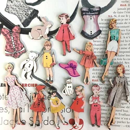 アトリエ・ボヌール・ドゥ・ジュール 木製ボタン グリーンバッグの女性 :FF059:fantasticaファンタスチカ雑貨店 - 通販 ...