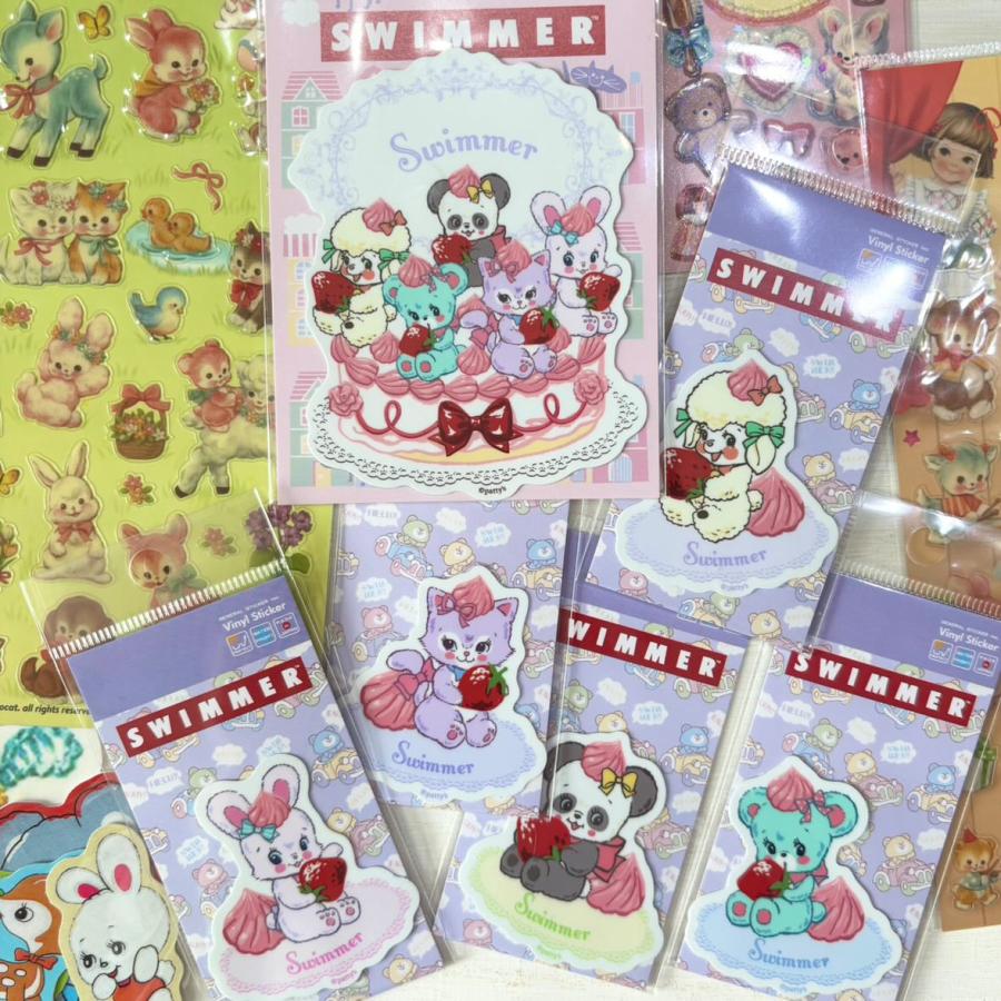 SWIMMER（スイマー） レトロアニマル・ミニ・ダイカット・ステッカー ハグリー・スイーツ : fantasticaファンタスチカ雑貨店 - 通販 - Yahoo!ショッピング