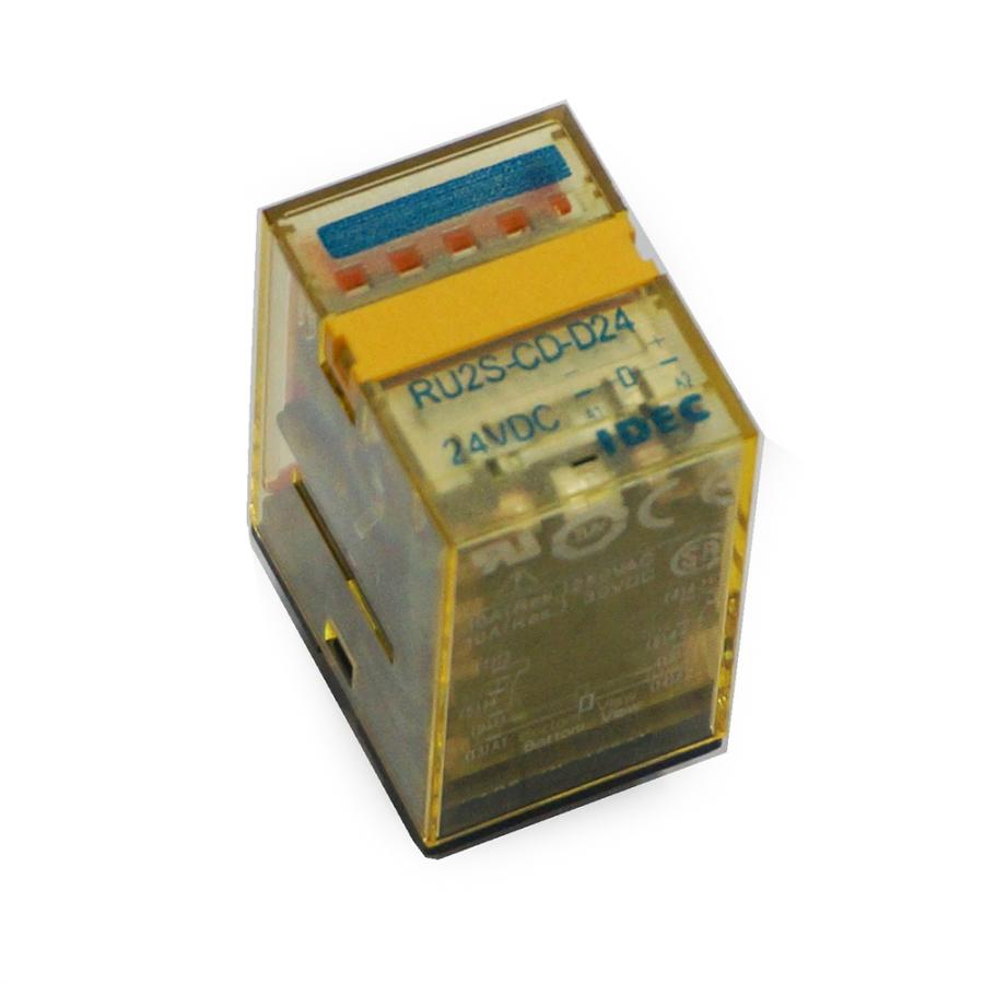 IDEC RU2S-CD-D24 ユニバーサルリレー シングル接点 ソルダ端子 2極 ラッチングレバー無 順極性ダイオード付（動作表示LED有 ...