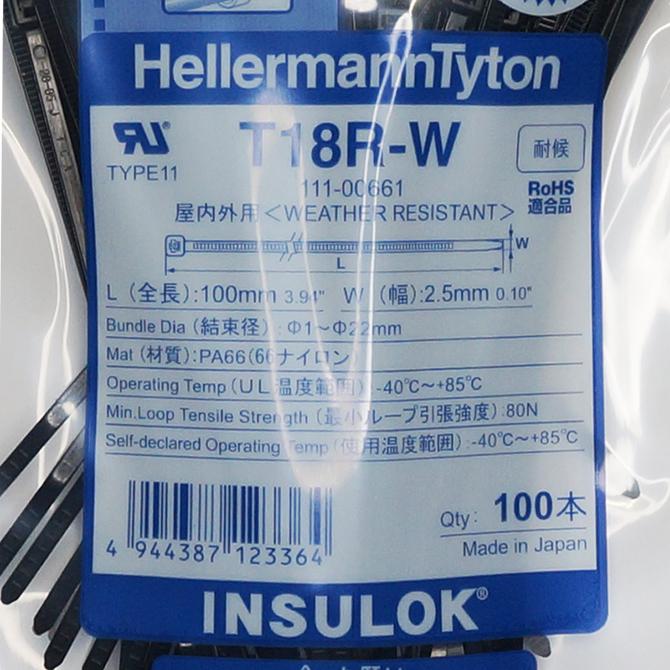 ヘラマンタイトン T18R-W-100（100本入） 結束バンド 耐候性 全長100mm 黒 : FA-Ubon Yahoo!店 - 通販 - Yahoo!ショッピング