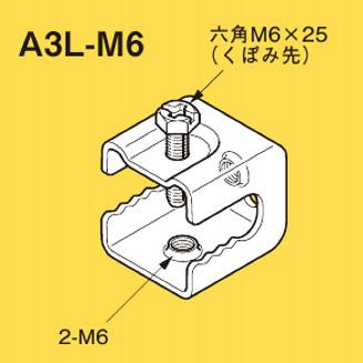 ネグロス電工 A3L-M6（1個）一般形鋼用支持金具（電気亜鉛めっき） : 2109188 : FA-Ubon Yahoo!店 - 通販 - Yahoo!ショッピング
