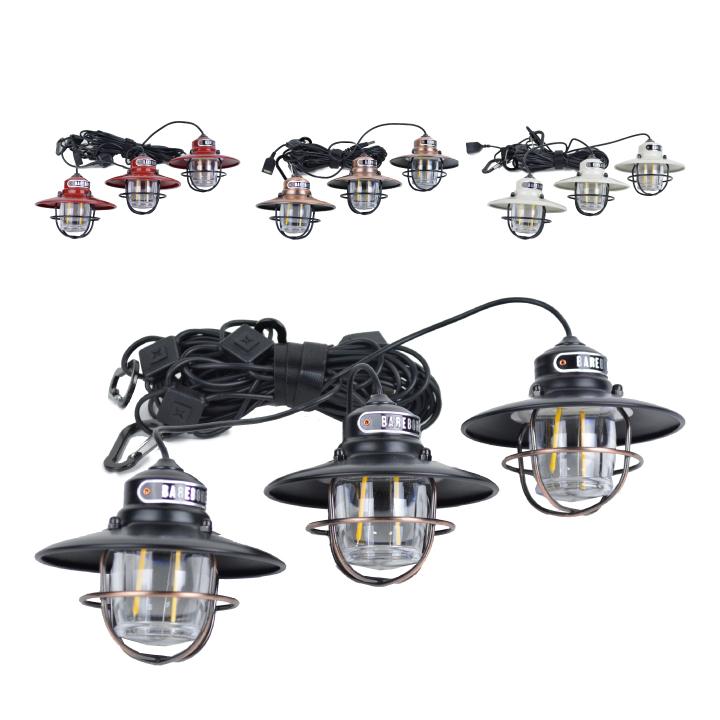 BAREBONES ベアボーンズ リビング Barebones Living エジソンストリングライト Edison String Lights 3連 LEDランタン アウトドア キャンプ ...