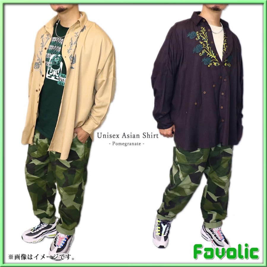 アジアン シャツ ザクロ レーヨン 麻 花柄 メンズ レディース 男女兼用 エスニック ヒッピー ファッション チャイハネ amina Favolic : FavolicGT-LINE ...