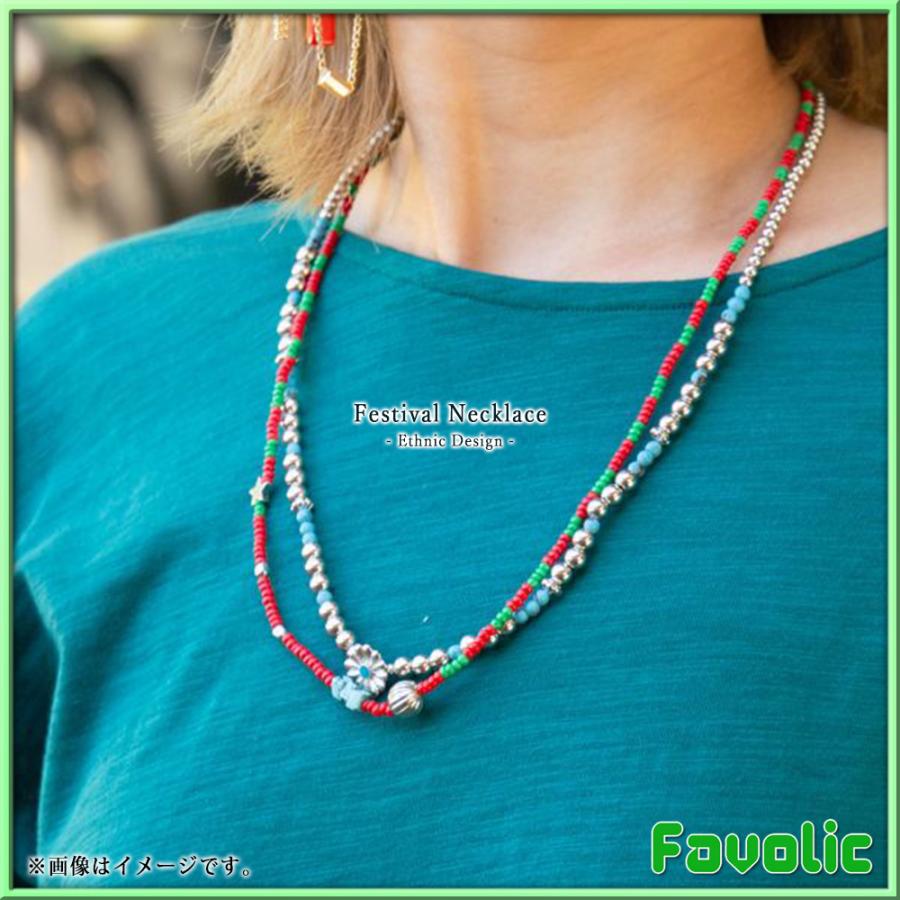 フェス ビーズ ネックレス メタル レディース メンズ エスニック アクセサリー アジアン ヒッピー ボヘミアン 民族 amina チャイハネ Favolic : FavolicGT-LINE ...