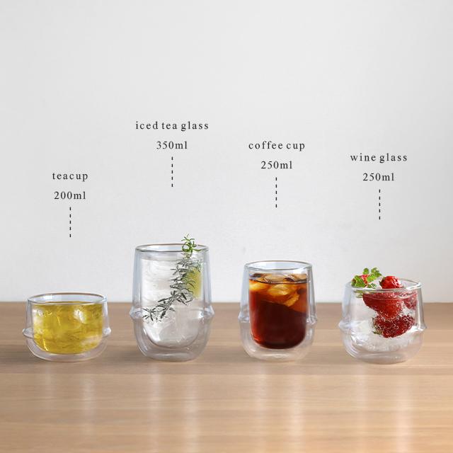 KINTO キントー KRONOS ダブルウォール コーヒーカップ 250ml 2個セット(ペア ダブルウォールグラス タンブラー コーヒー 麦茶 おしゃれ 耐熱 グラス セット ...